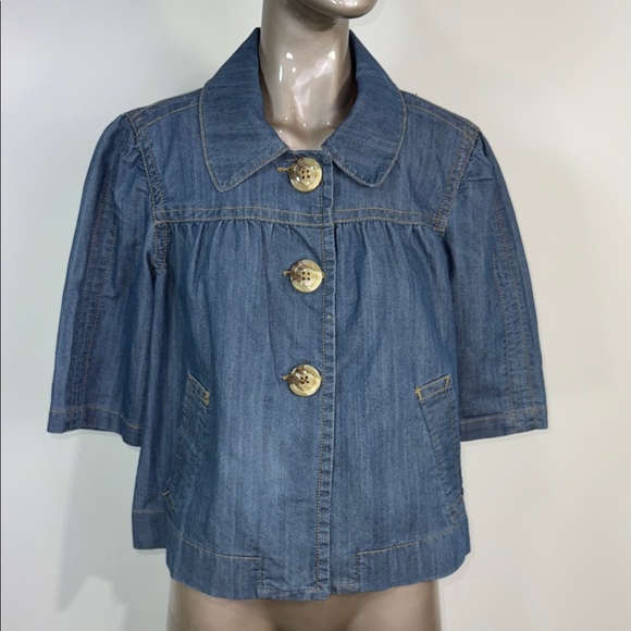 Baccini | Jackets & Coats | Baccini Half Sleeve Swing Jean Jacket Chic ...